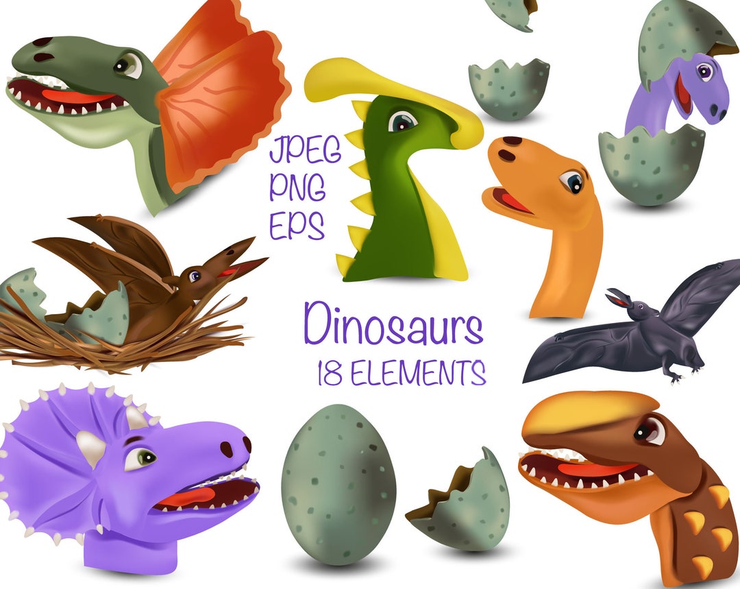 Dinosaur Clipart Cute Dinosaur Png Dinosaur Graphics - Etsy