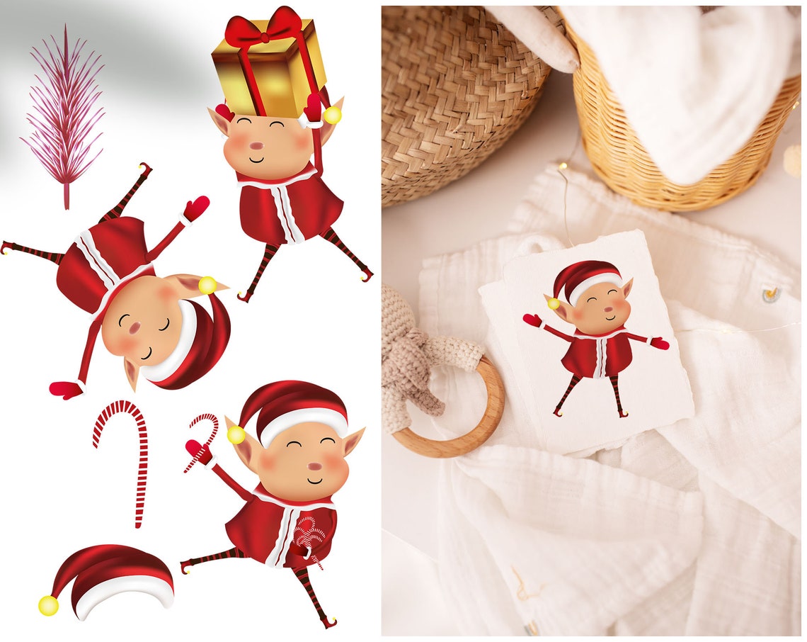 Happy Elves Clipart Elf Clipart Christmas Elves Png Happy - Etsy