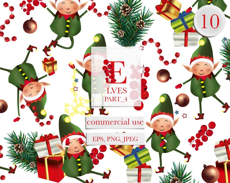 Elf Png, Gnome Clipart, Elf Printable, Pine Cone Clipart, Holly Berries ...