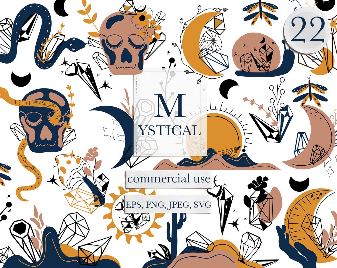 Moth Svg, Sun and Moon Svg, Skeleton Svg, Mystical Clipart, Witchy ...