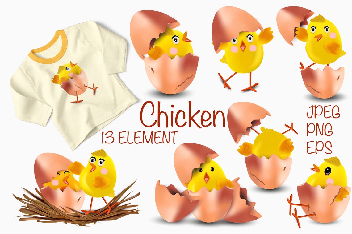 Chickens Clipart Chicken Png Spring Chick Clipart Easter - Etsy