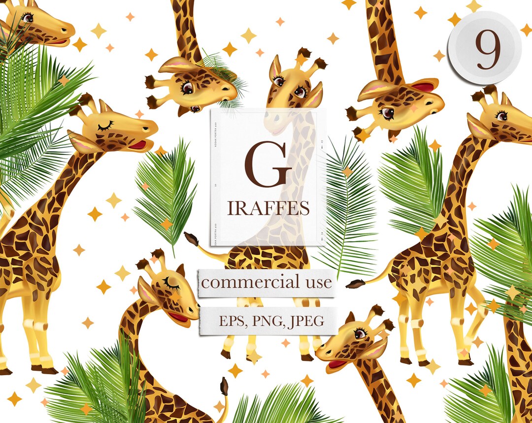 Cute Giraffe Clipart, Giraffe Png, African Animals Clipart, Giraffe ...