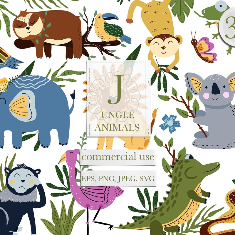 Jungle Animals Svg - Etsy