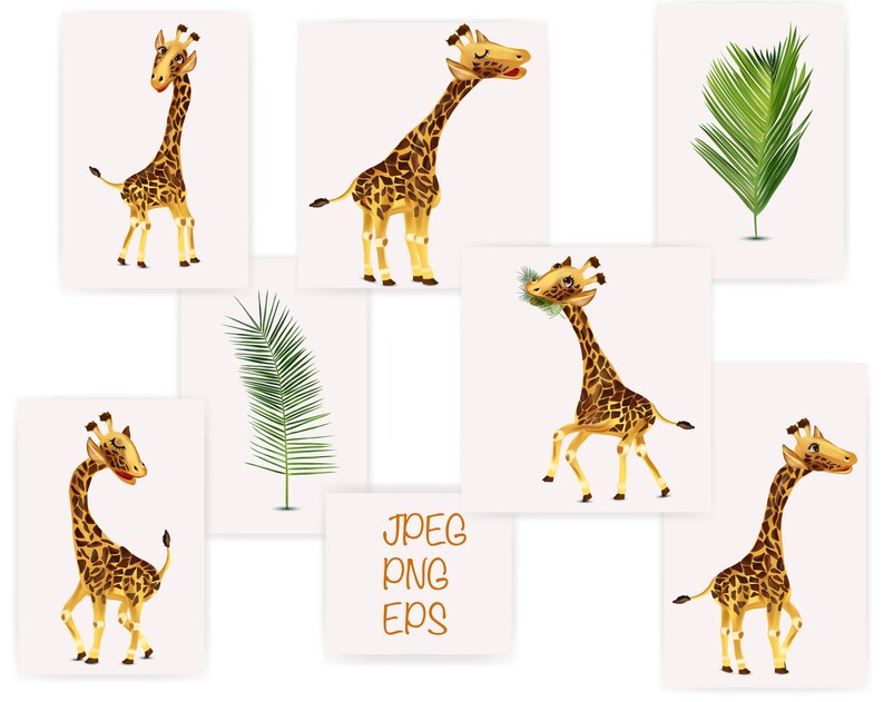Cute Giraffe clipart Giraffe png African animals clipart | Etsy