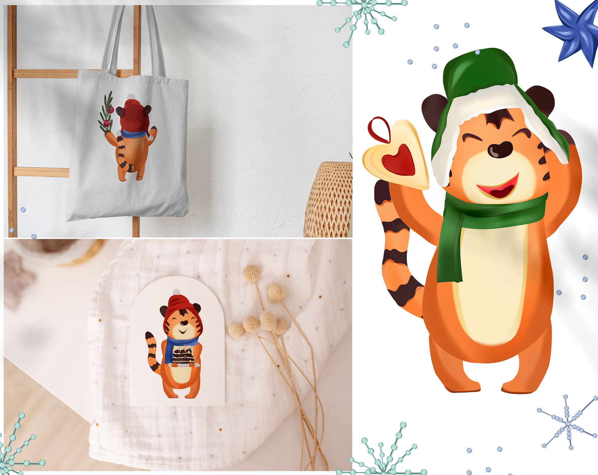 Cute Tiger Png, Cozy Winter Clip Art, Cake Clipart, Gingerbread Clipart ...