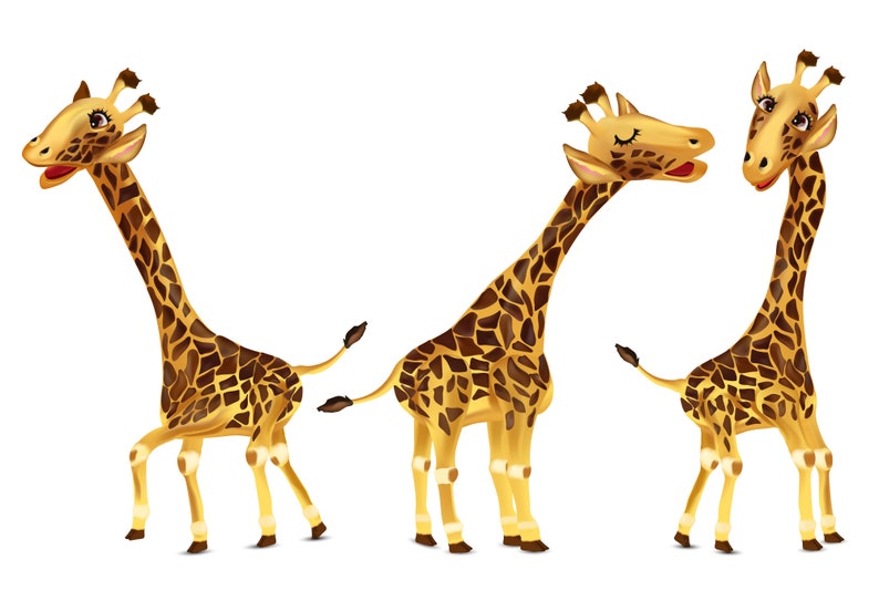 Cute Giraffe clipart Giraffe png African animals clipart | Etsy