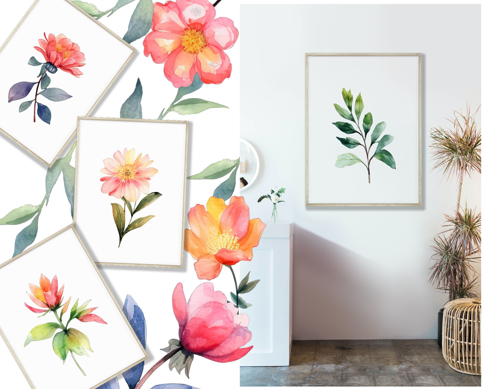 Watercolor Wildflower Clipart Summer Flower Clip Art - Etsy