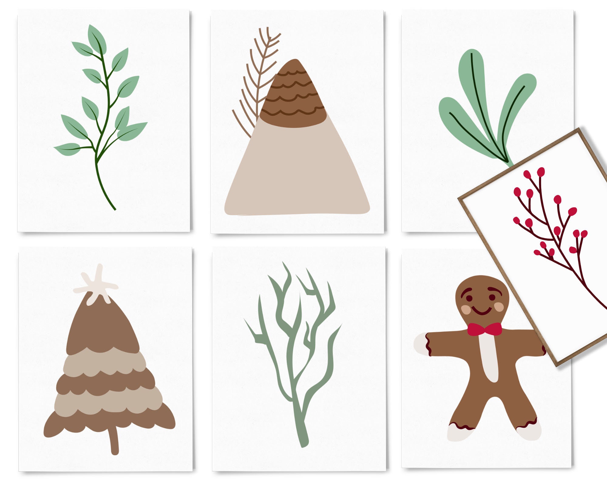 Cute Christmas Clipart, Christmas Tree Png, Graphics Element, Boho ...