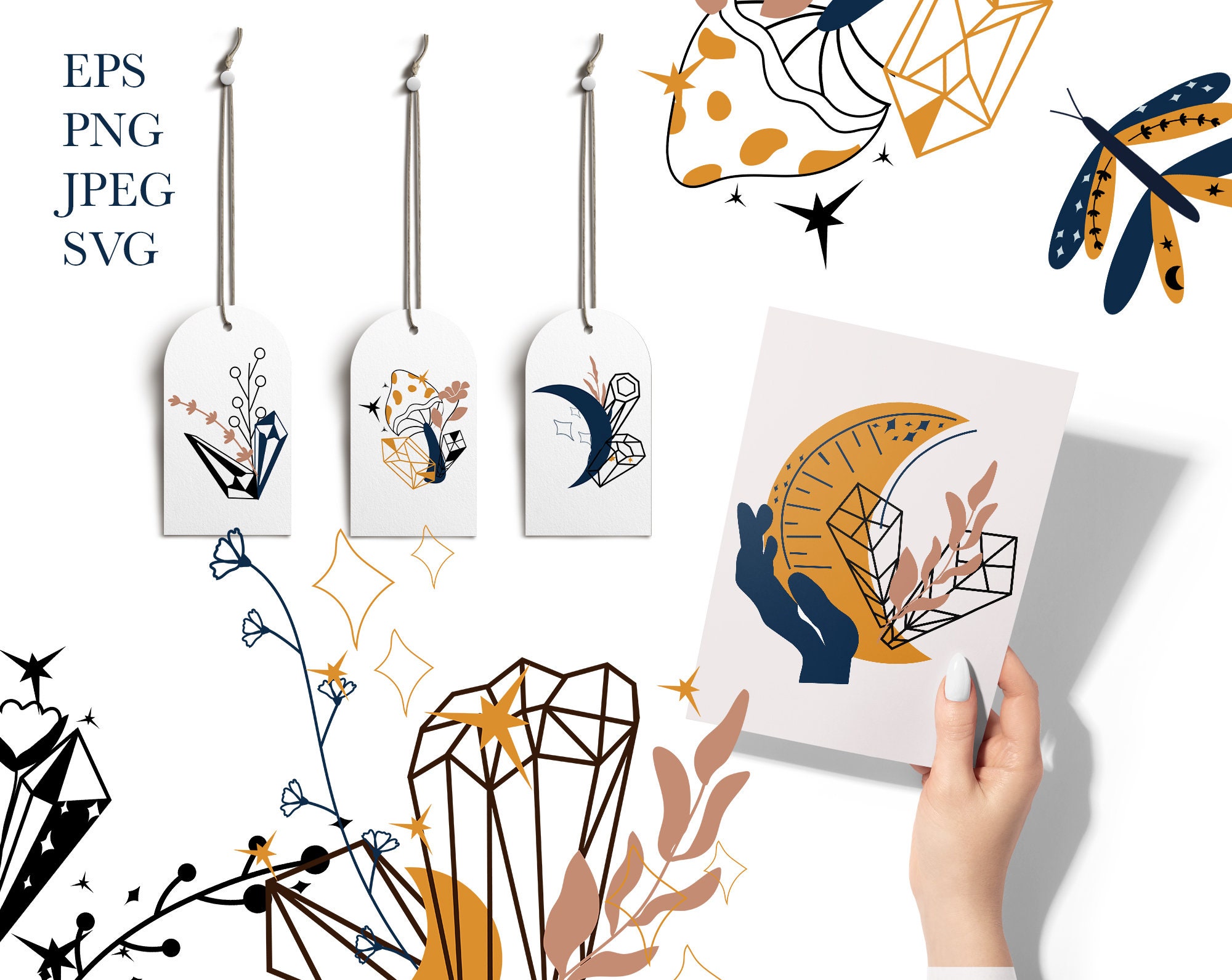 Moth Svg, Sun and Moon Svg, Skeleton Svg, Mystical Clipart, Witchy ...