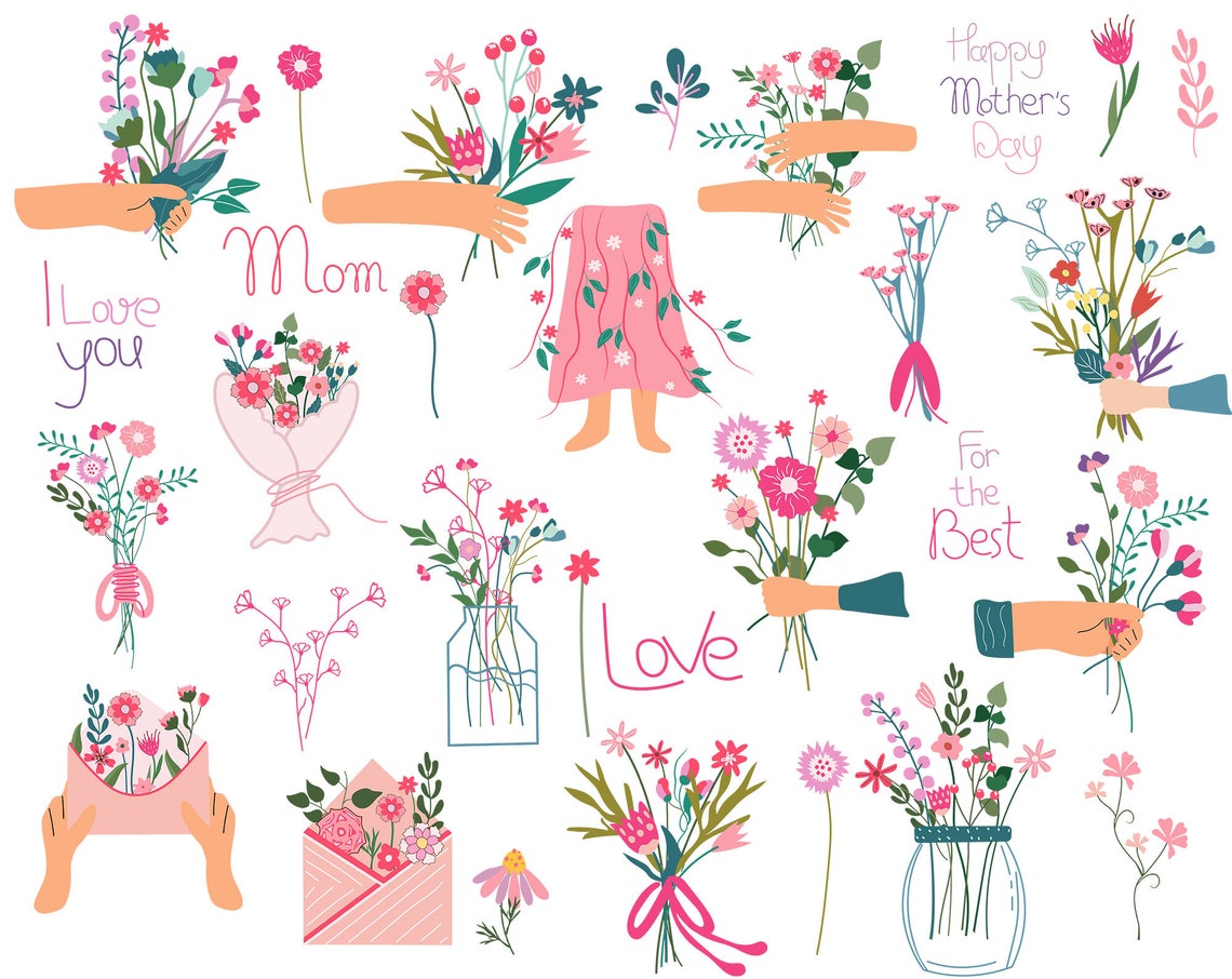 Minimalist Svg Flower Bouquet Svg Nature Svg Gardening Svg - Etsy