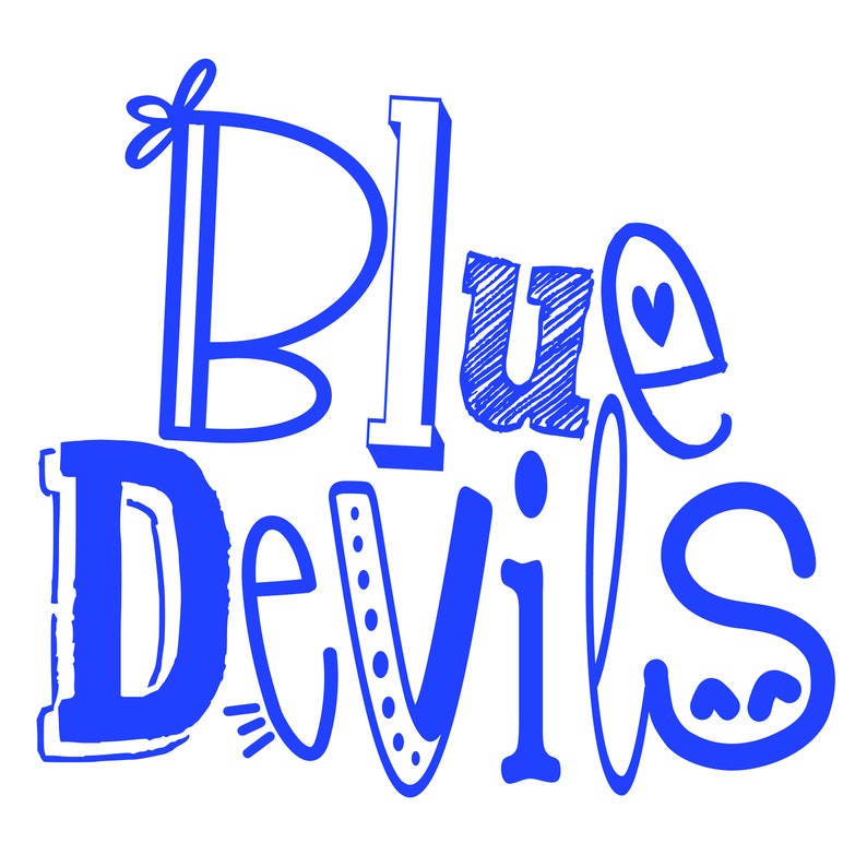 Blue Devils School Mascot, Back to School, Digital Download ...