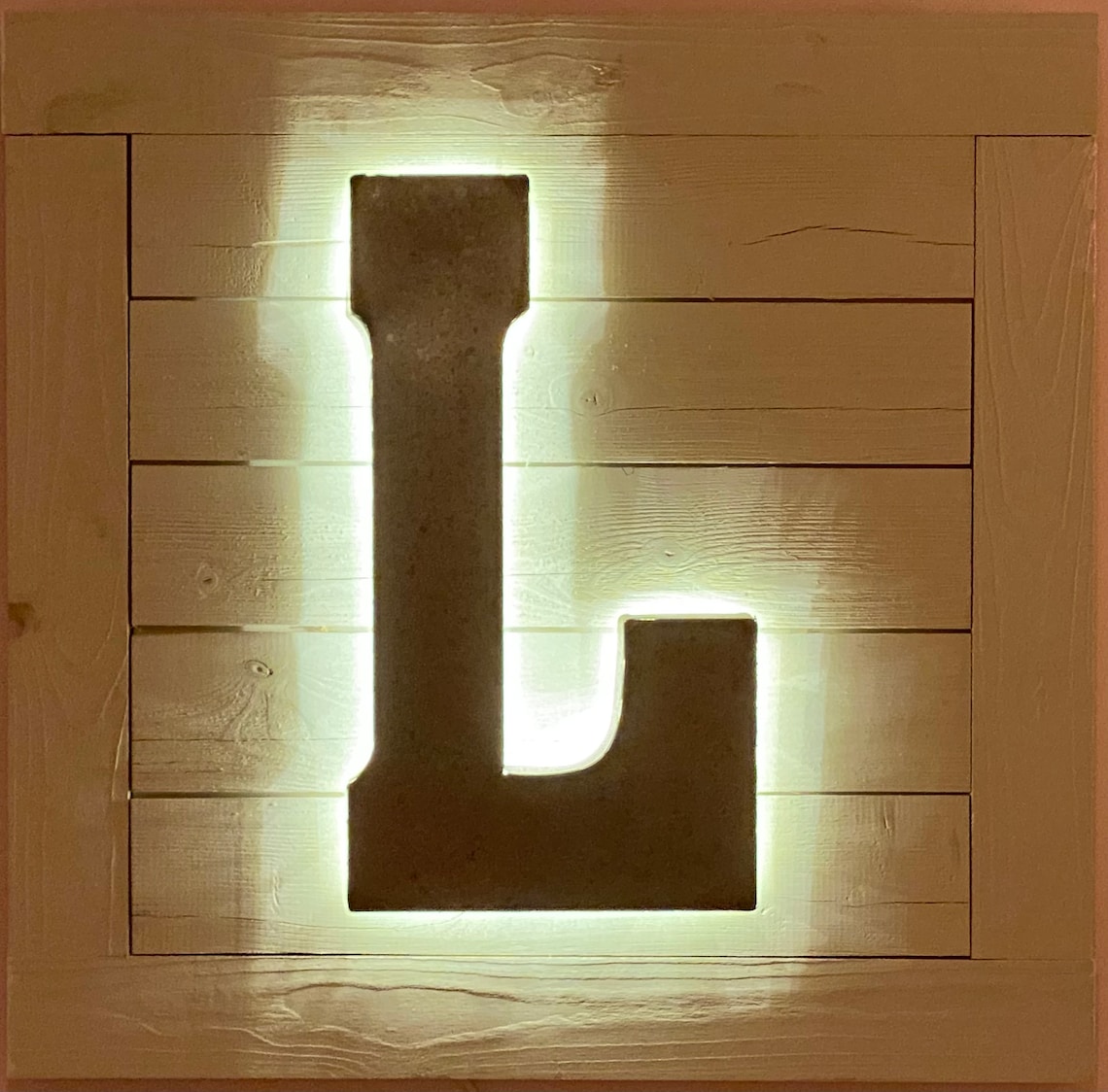 Wall Monogram: Floating Galvanized Metal Letter Wall Sign - Etsy