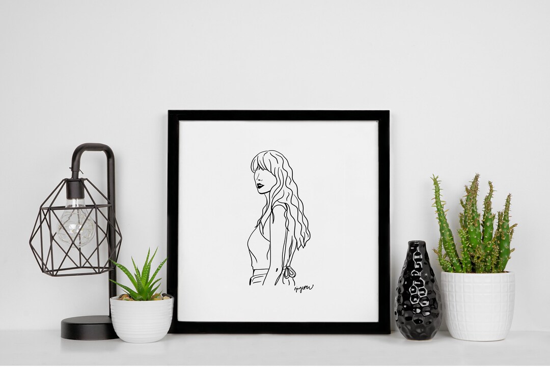 Taylor Swift Line Drawing Print - Etsy
