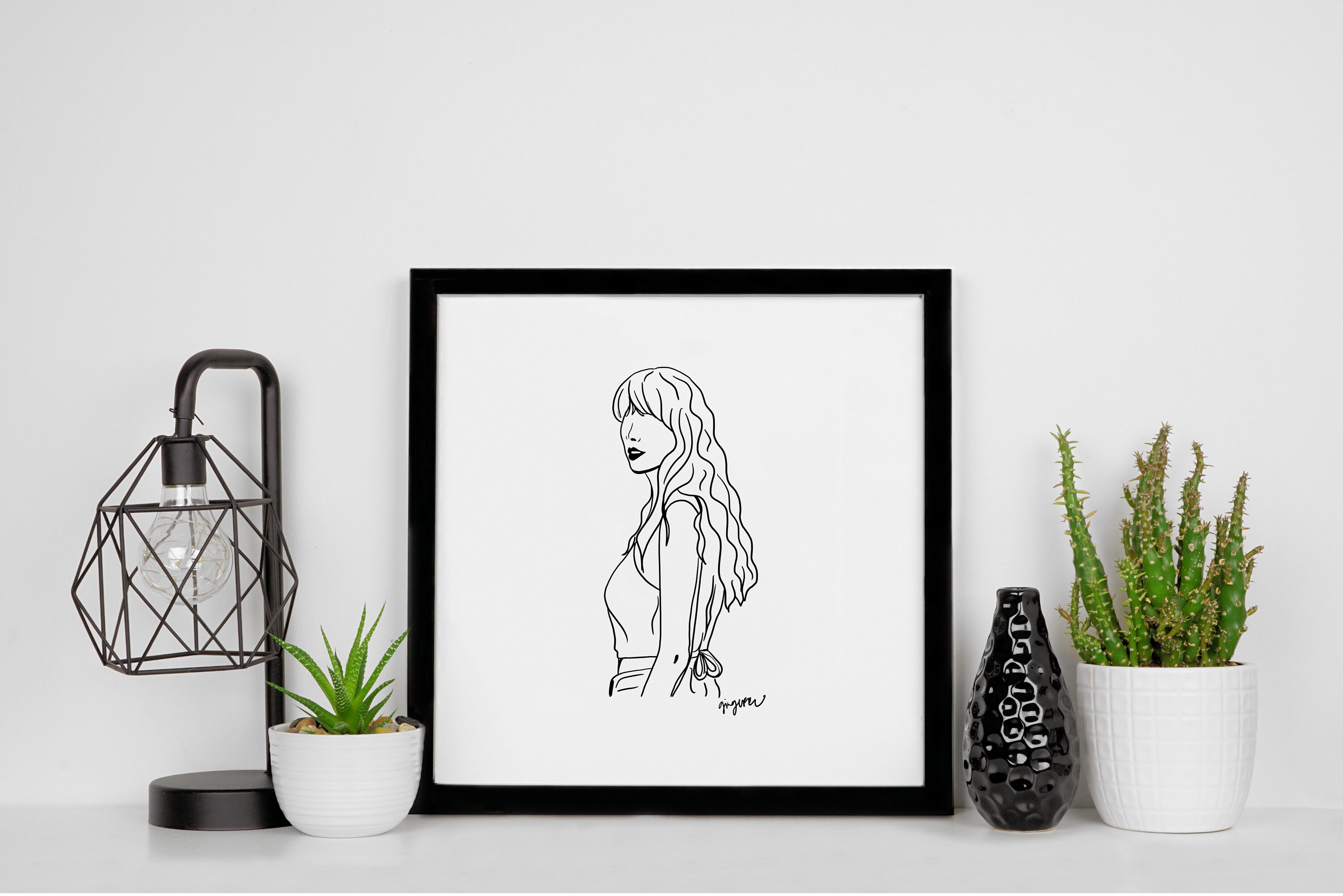 Taylor Swift Line Drawing Print - Etsy