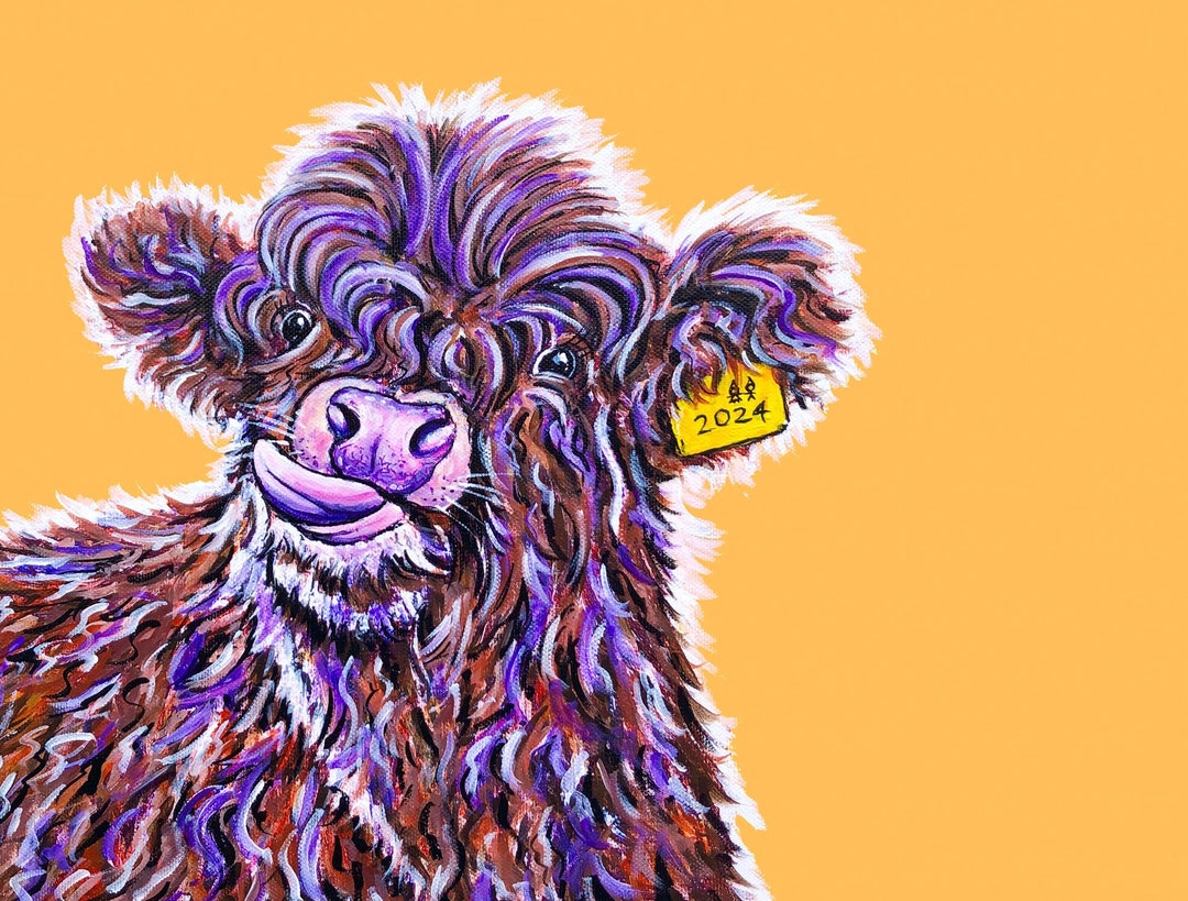 Mhàiri the Highland Coo Print: Scottish Cow Wall Art (8x10") - Etsy