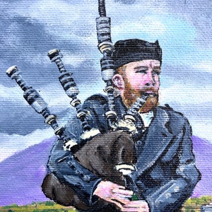 Isle of Skye Tartan Piper Print (incl 10x8 Mount) Abstract Scottish ...