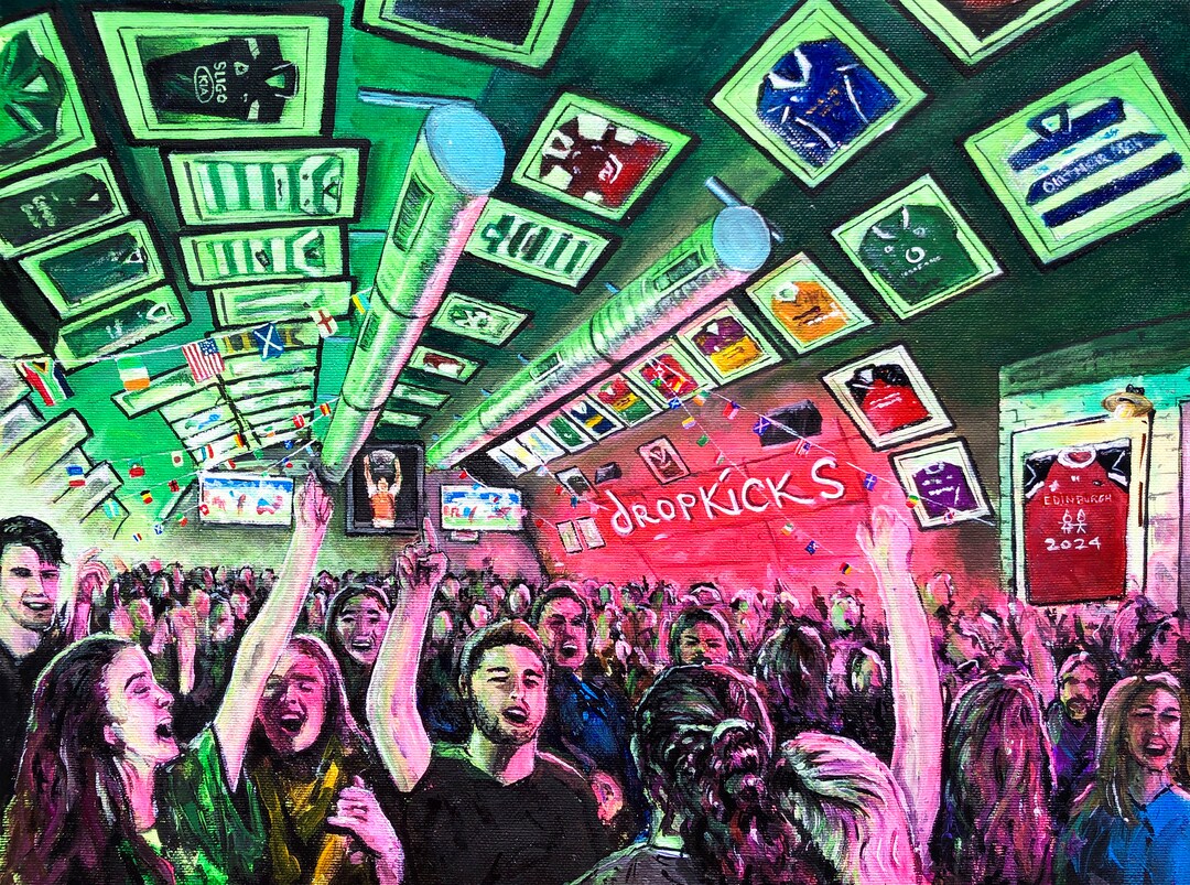 Dropkick Murphys, Edinburgh Print of a Painting Drinking Irish Pub Bar ...