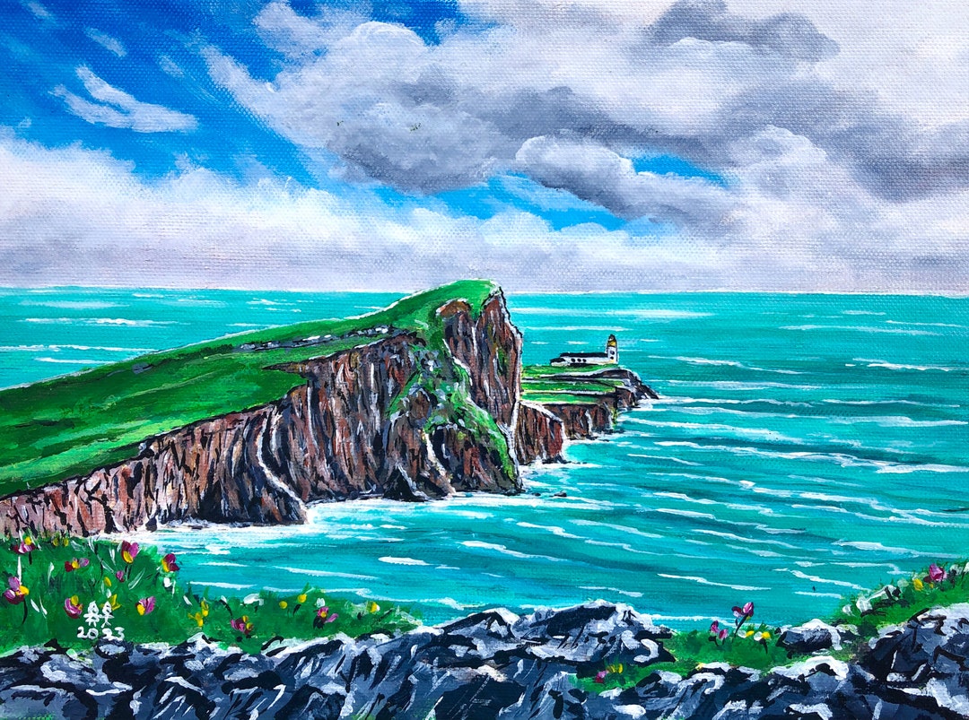 Neist Point Lighthouse Print: Isle of Skye Scotland, Modern Art - Etsy