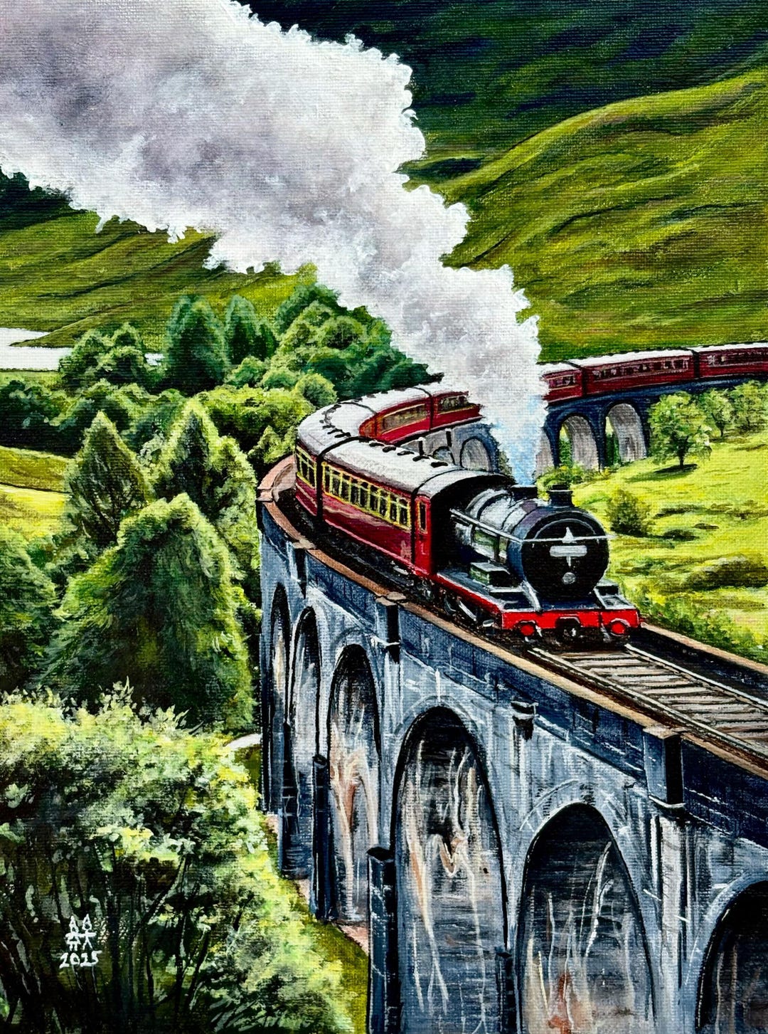 Glenfinnan Viaduct Print: Jacobite Steam Train, Scottish Highlands Art ...