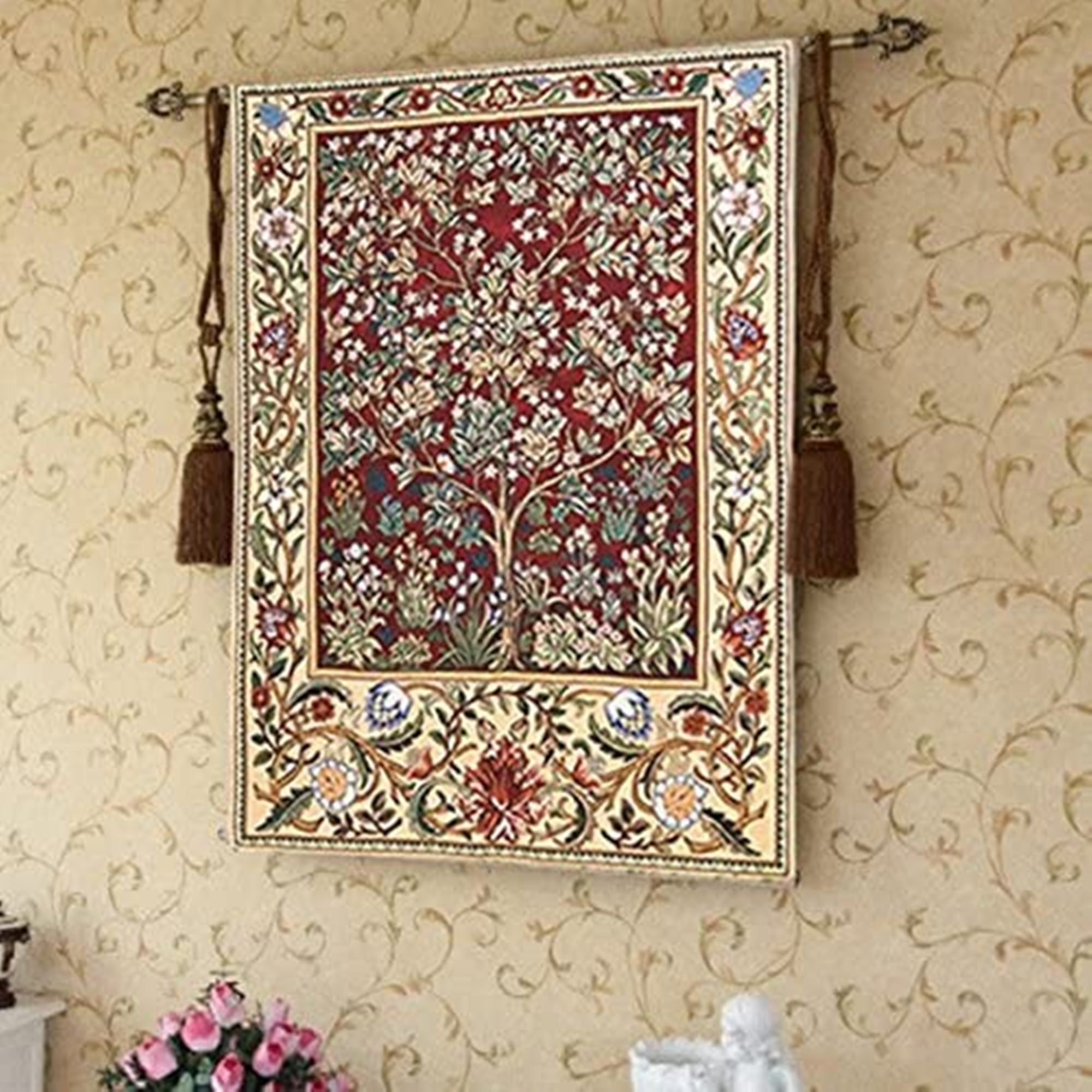 Tree of Life William Morris Wall Tapestry Red - Etsy