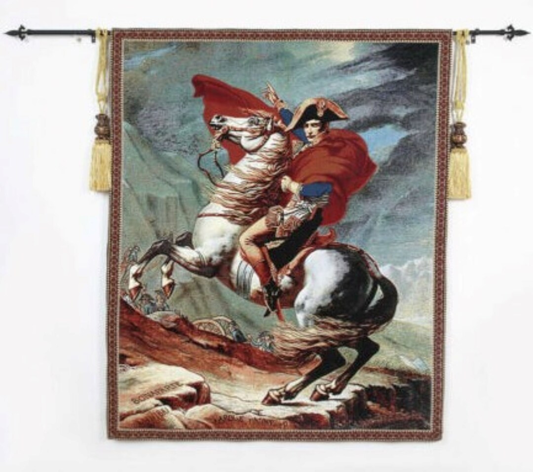 Napoleon Bonaparte Jacquard Woven Large Wall Tapestry Crossing the Alps ...