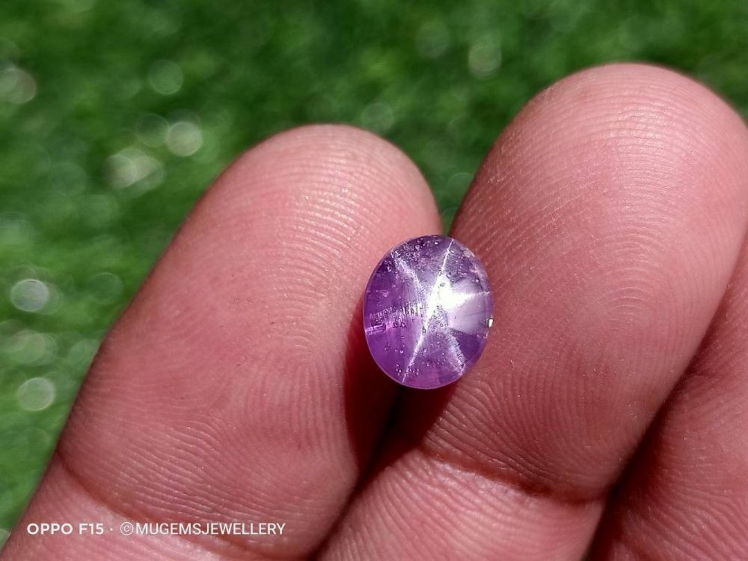 Natural 6 Ray Sharp Star Sapphire Cabochon, Beautiful Lavender Color ...