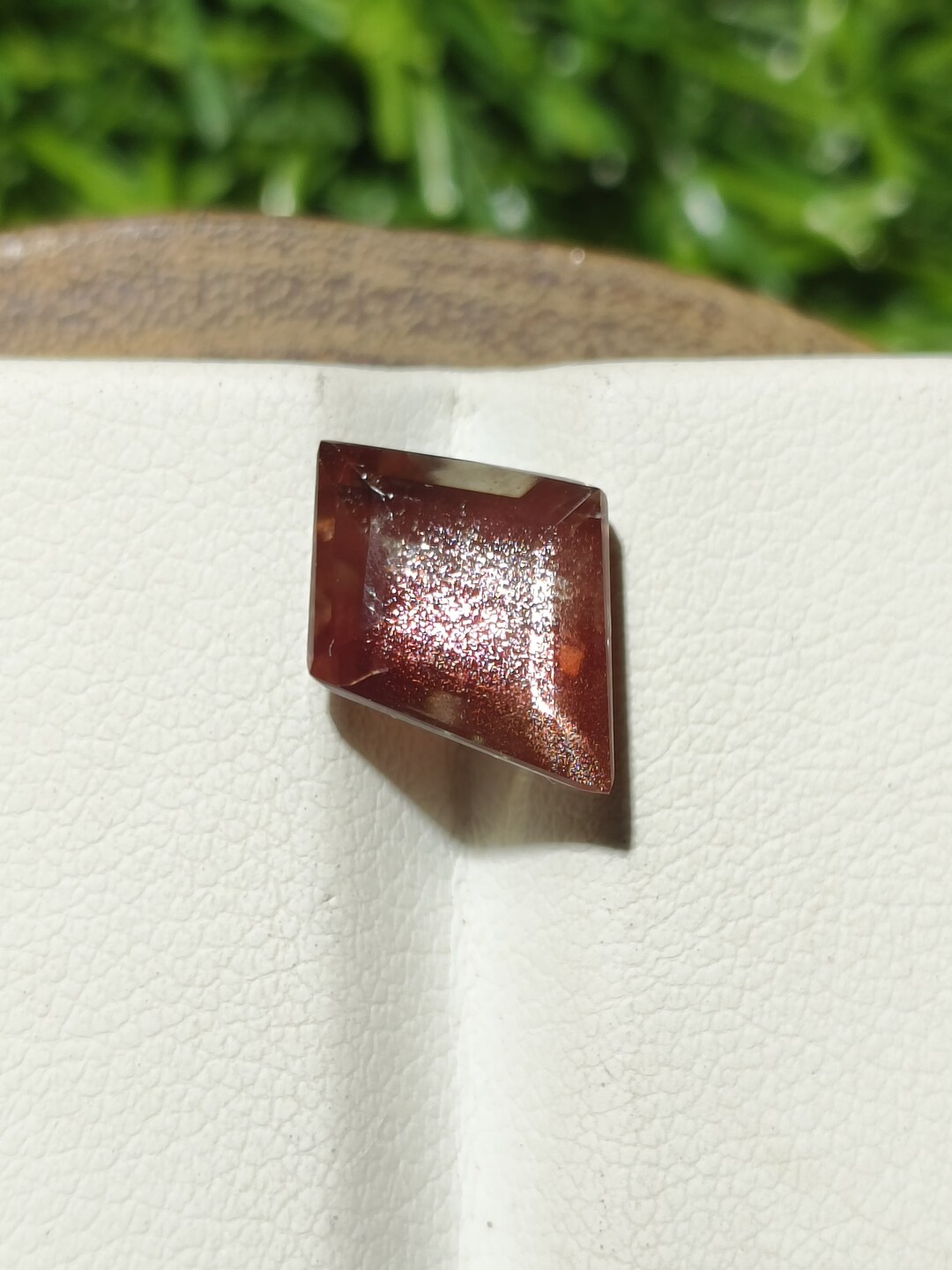 Natural Oregon Sunstone Gemstone: Red Green Faceted Loose Stone, 3.20 ...