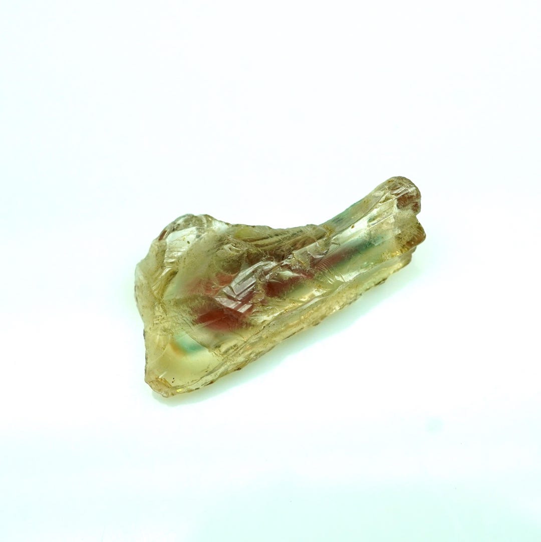 Oregon Sunstone Crystal: Raw Bi-color Gemstone (5 Carat, 19.40x10.30x6 ...