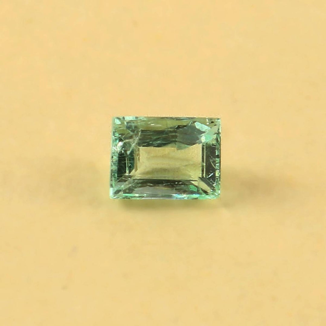 Natural Colombian Emerald Rectangle Shape 5.5X4X3 MM Loose Gemstone for ...
