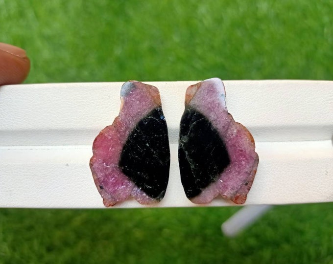 Natural Watermelon Tourmaline Slice 28X18X4 MM Loose Gemstone - Etsy