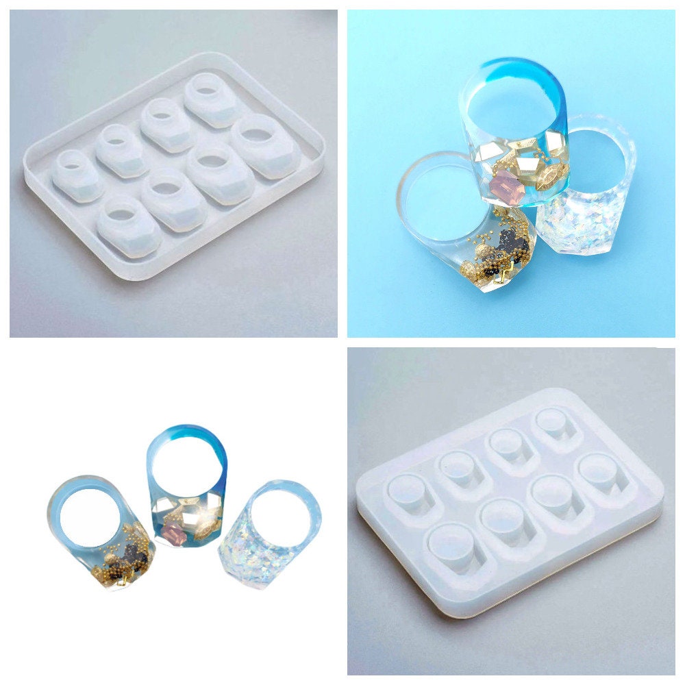 Ring Mould, Faceted Statement Rings, Silicone Mold for Resin, Broken ...