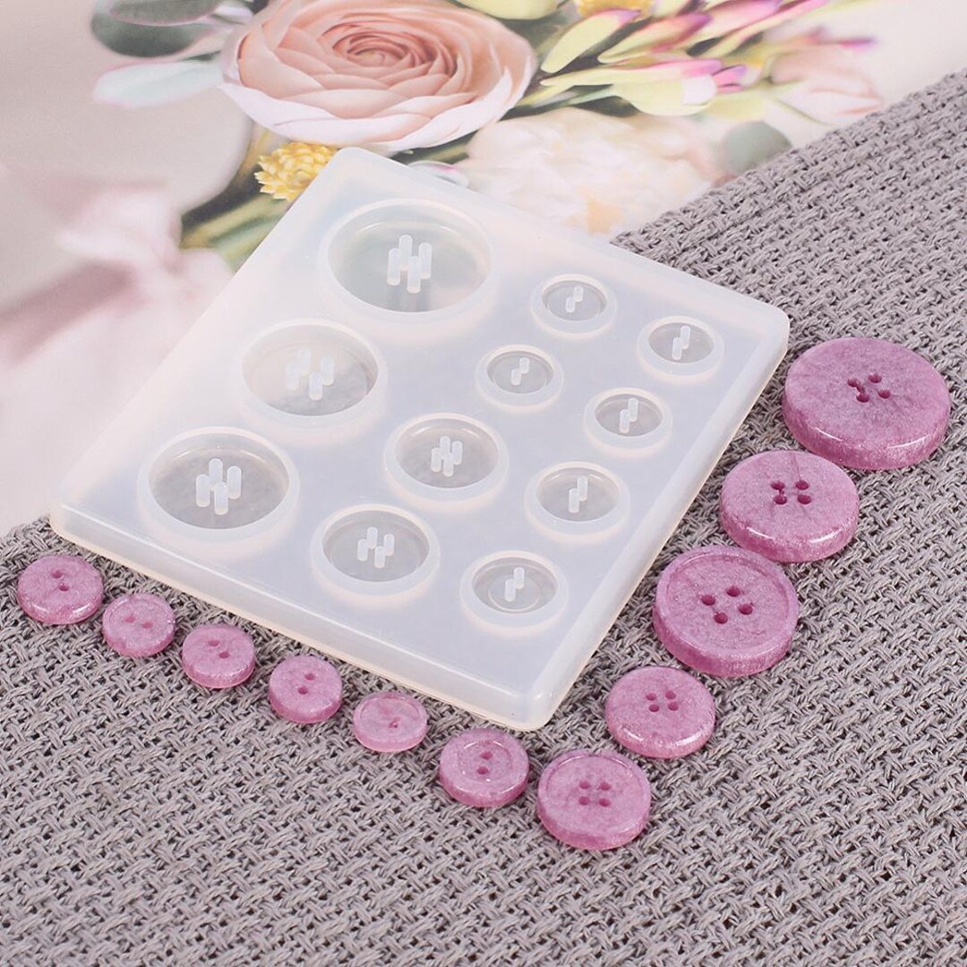 Button Mould, Small UV Resin & Epoxy Resin Silicon Mold, DIY Button Making, 11 Buttons From 1 Cm ...