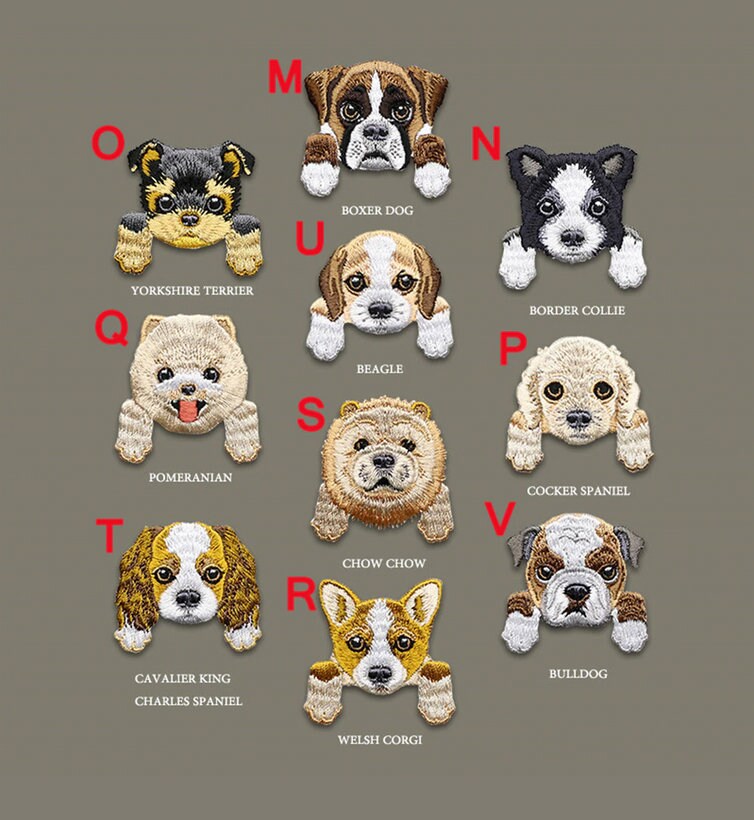 Dog Patch Puppy Portrait Embroidered Various Breeds Pocket - Etsy UK