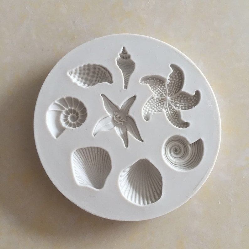 Sea Shells & Starfish Silicone Mould. Versatile Food Safe and Resin Use ...
