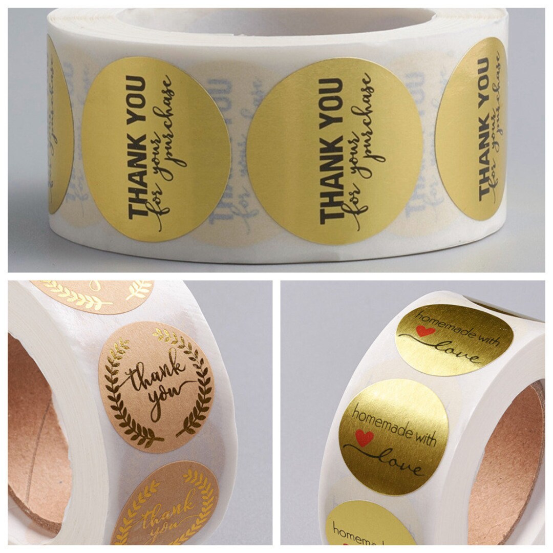 Thank You Stickers, Roll of 500 Thank You for Your Purchase, Homemade ...