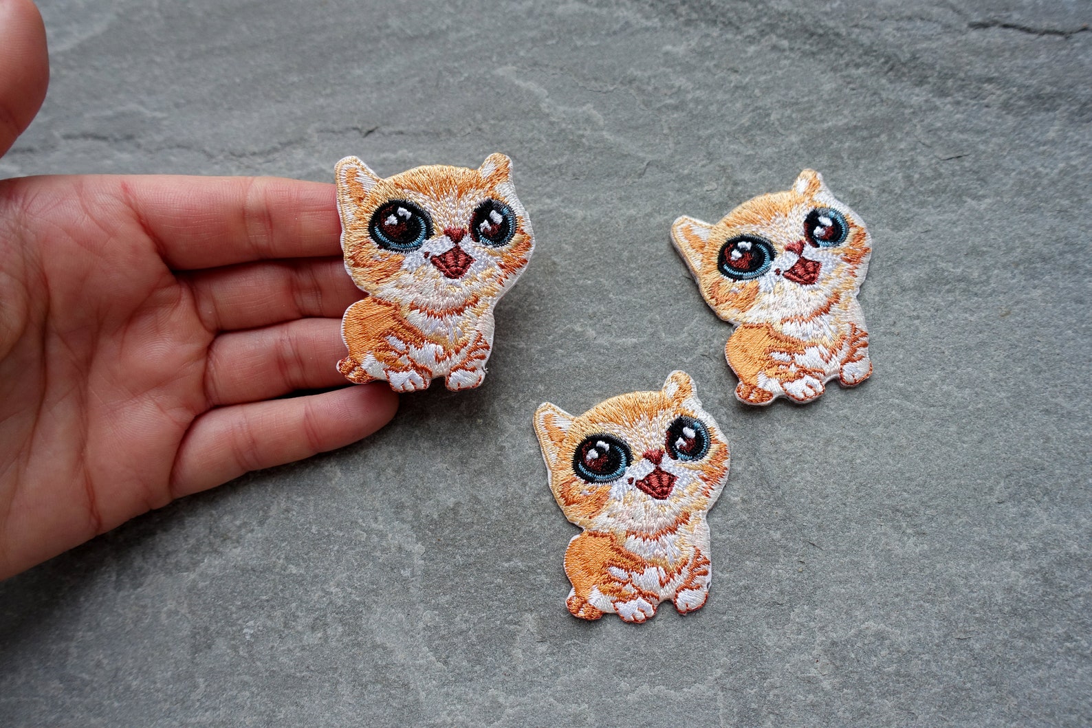 Cat Patch Embriodered Kitten Applique Happy Kitty Iron on - Etsy UK