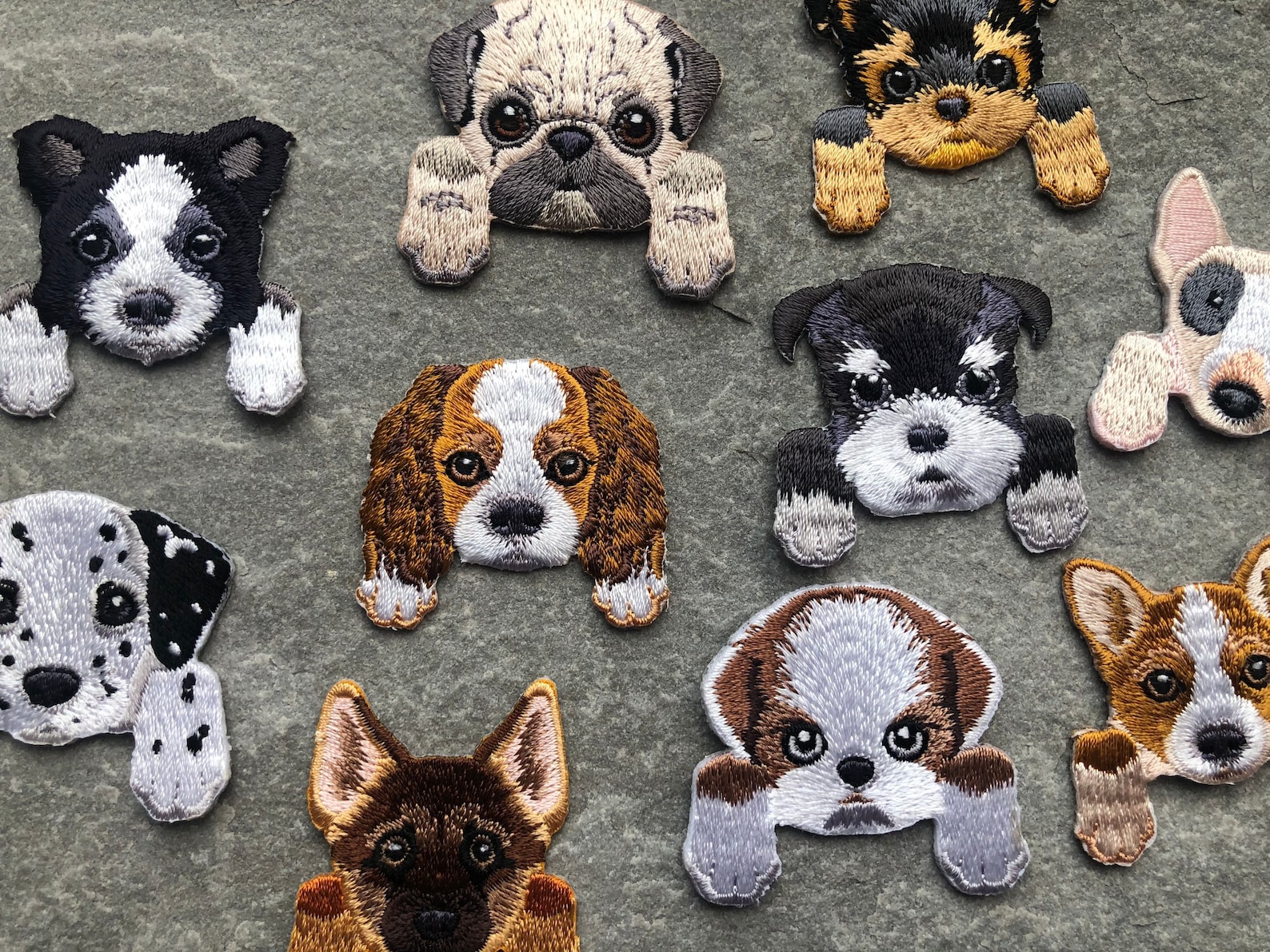 Dog Patch Puppy Portrait Embroidered Various Breeds Pocket - Etsy UK