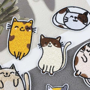 Cat Patch, Embroidered Iron on Kitten Patches, UK Shop - Etsy