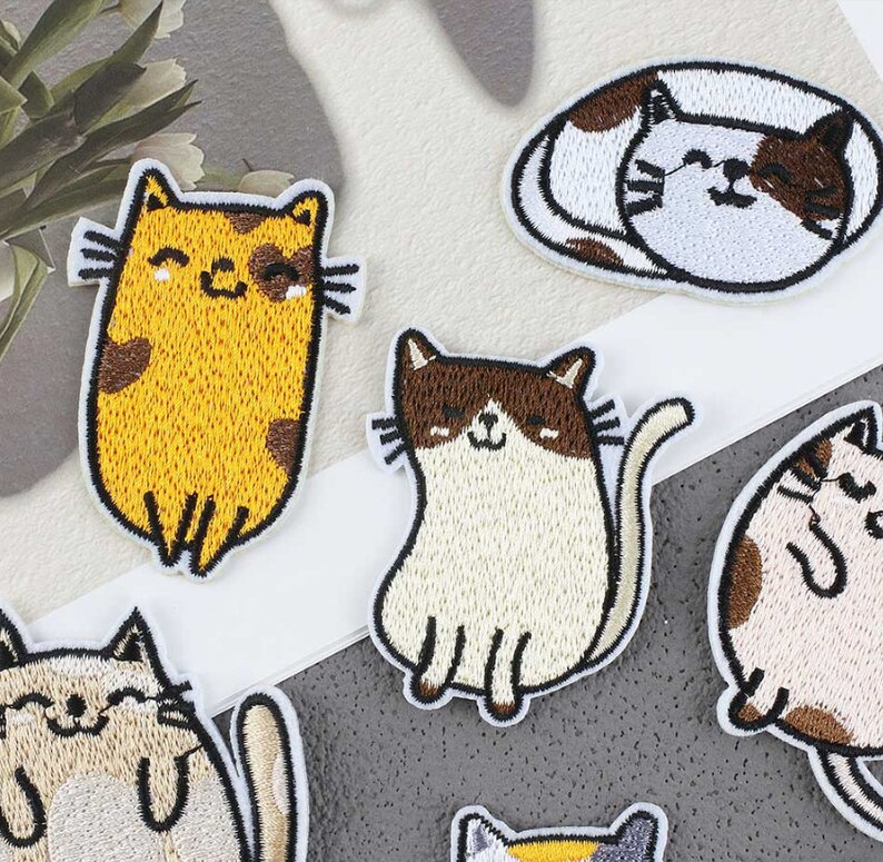 Cat Patch, Embroidered Iron on Kitten Patches, UK Shop - Etsy