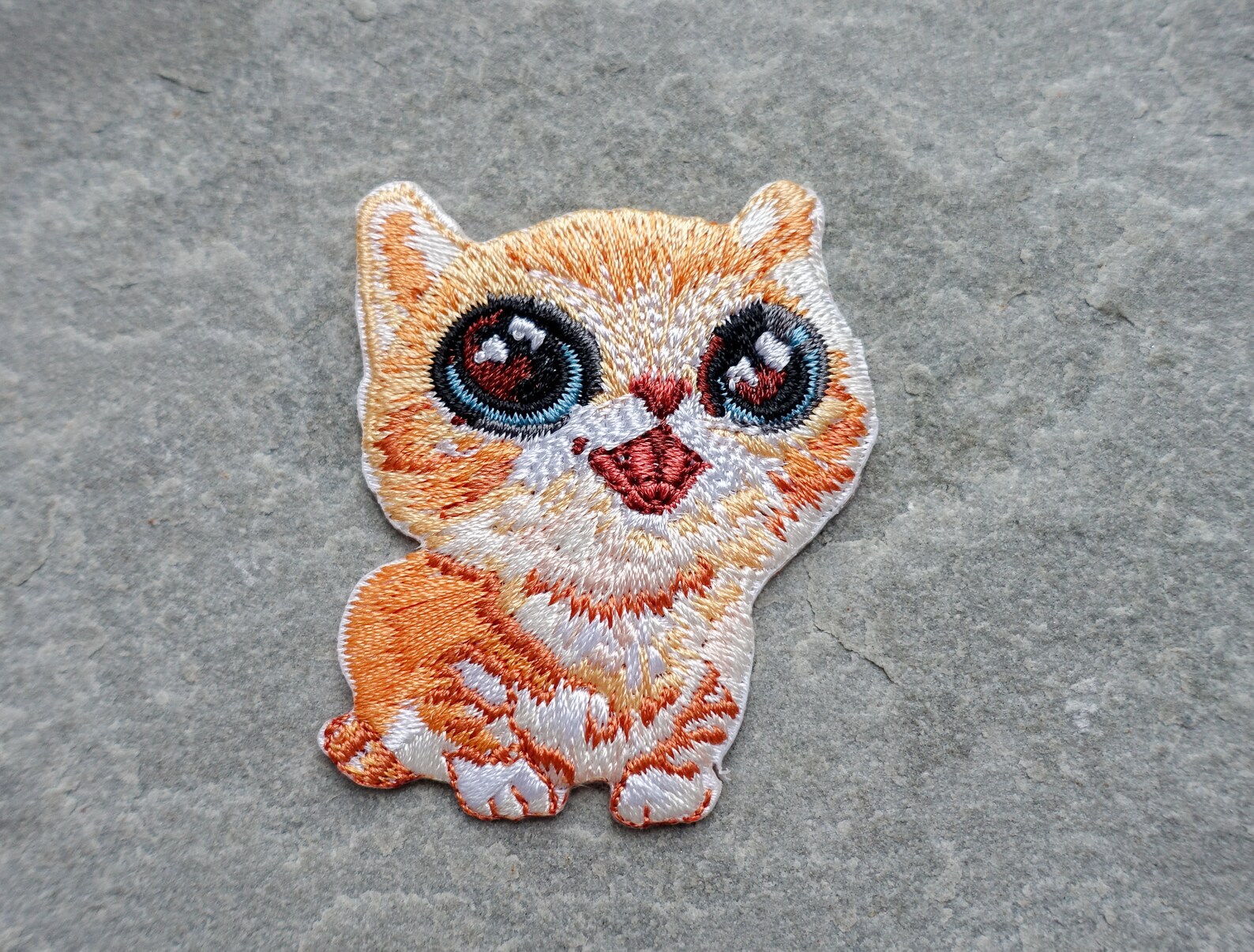 Cat Patch Embriodered Kitten Applique Happy Kitty Iron on - Etsy UK