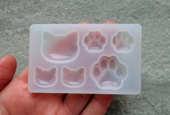 Cat Mould Feline Head & Paw Silicone Mold UV Resin Art | Etsy