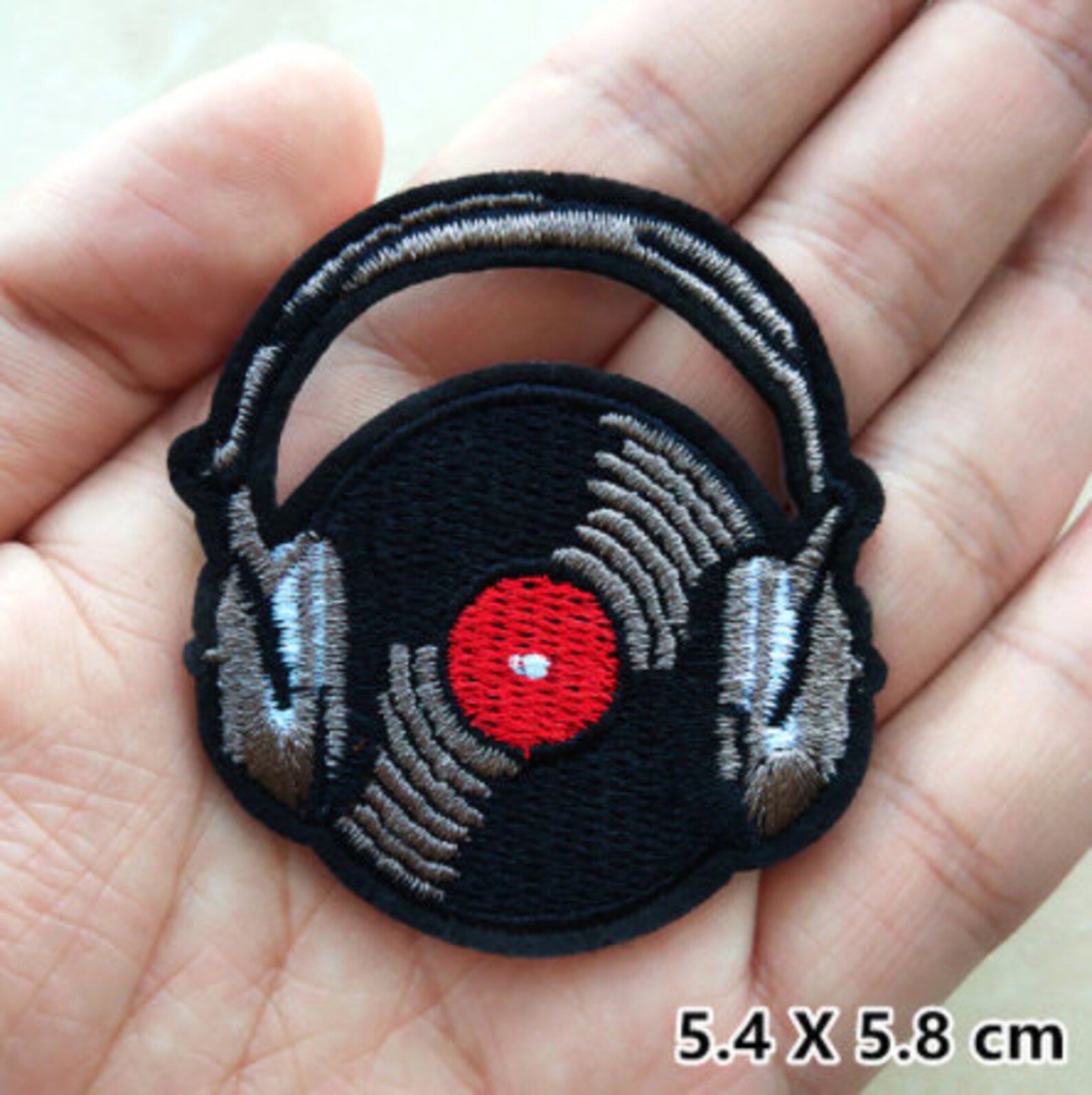 Music DJ Patch Vinyl Headphones Deck Embroidered Cloth | Etsy