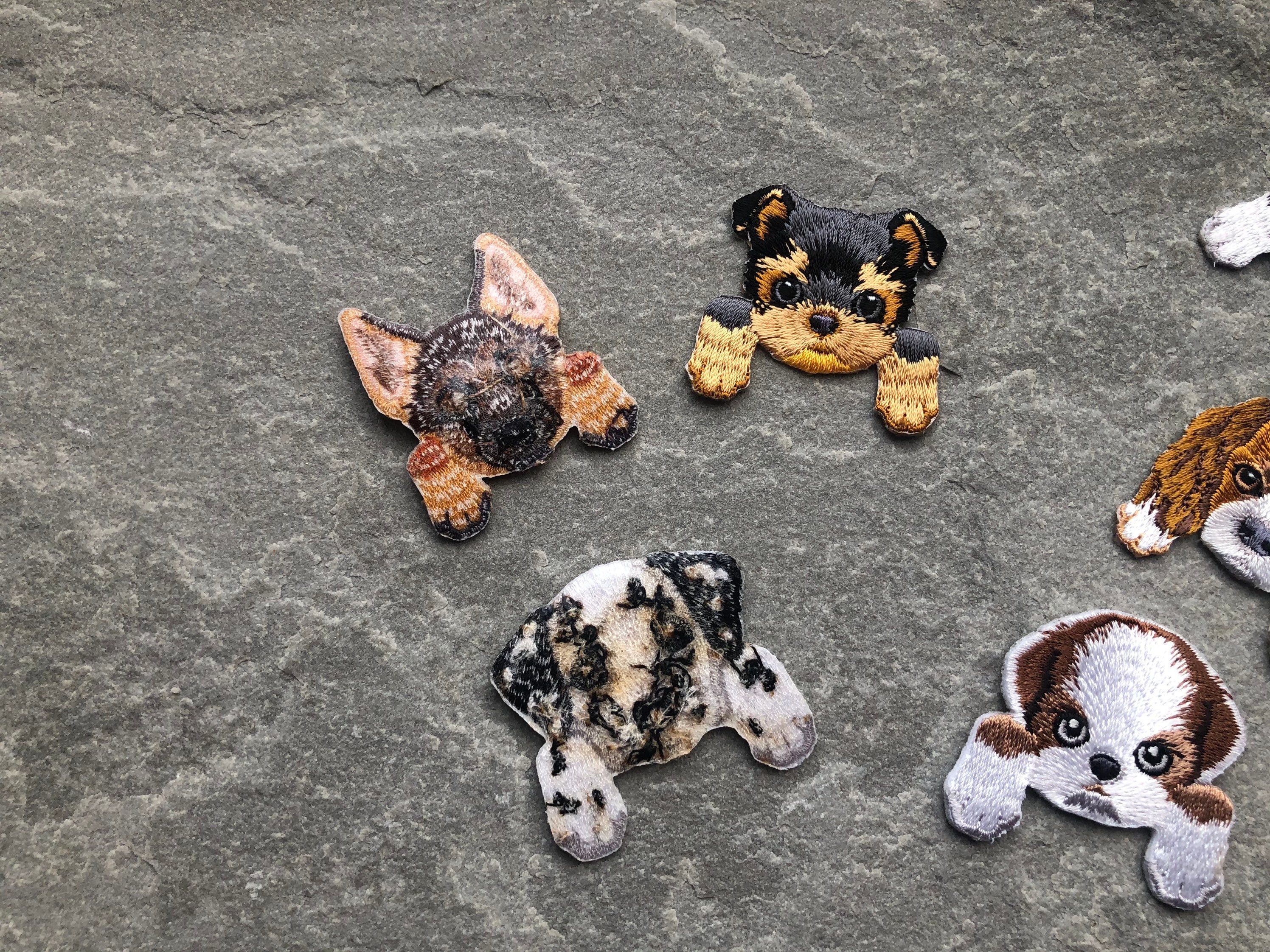 Dog Patch Puppy Portrait Embroidered Various Breeds Pocket - Etsy UK