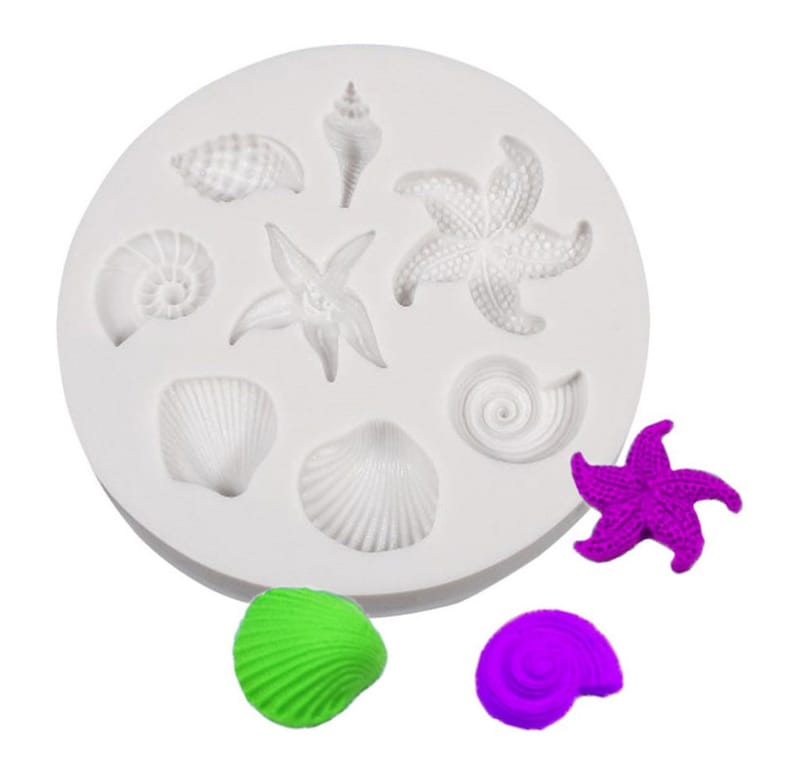 Sea Shells & Starfish Silicone Mould. Versatile Food Safe and Resin Use ...