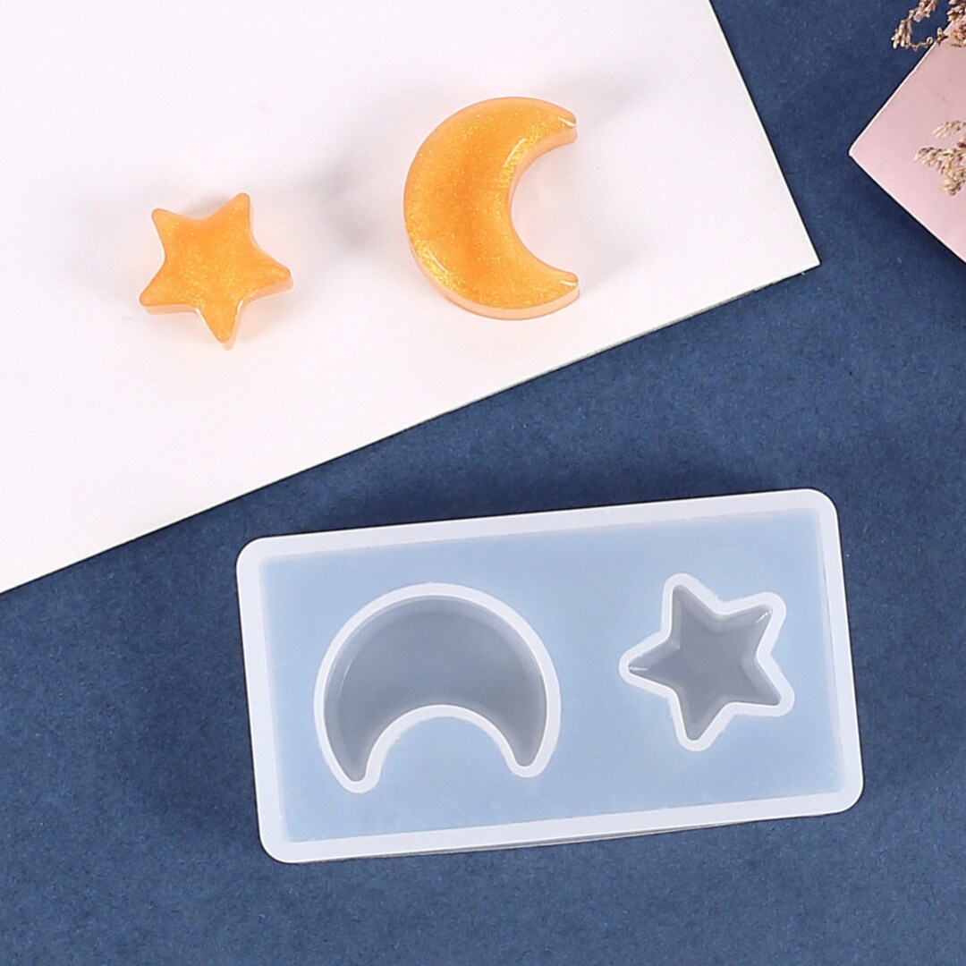Crescent Moon & Star Mould, Silicone Mold, Resin Casting, UV Resin ...