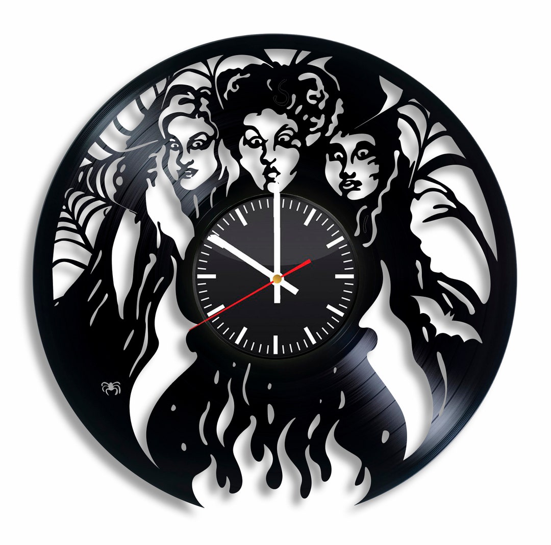 Hocus Pocus Vinyl Wall Clock Vintage Witches Art Sanderson - Etsy