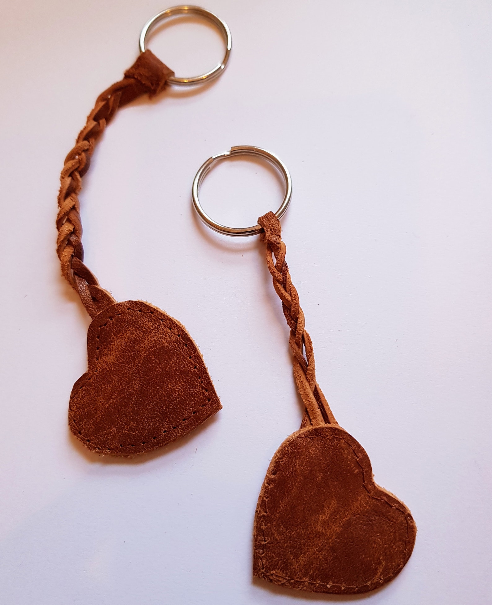 Leather heart key ring key chain - Etsy Italia
