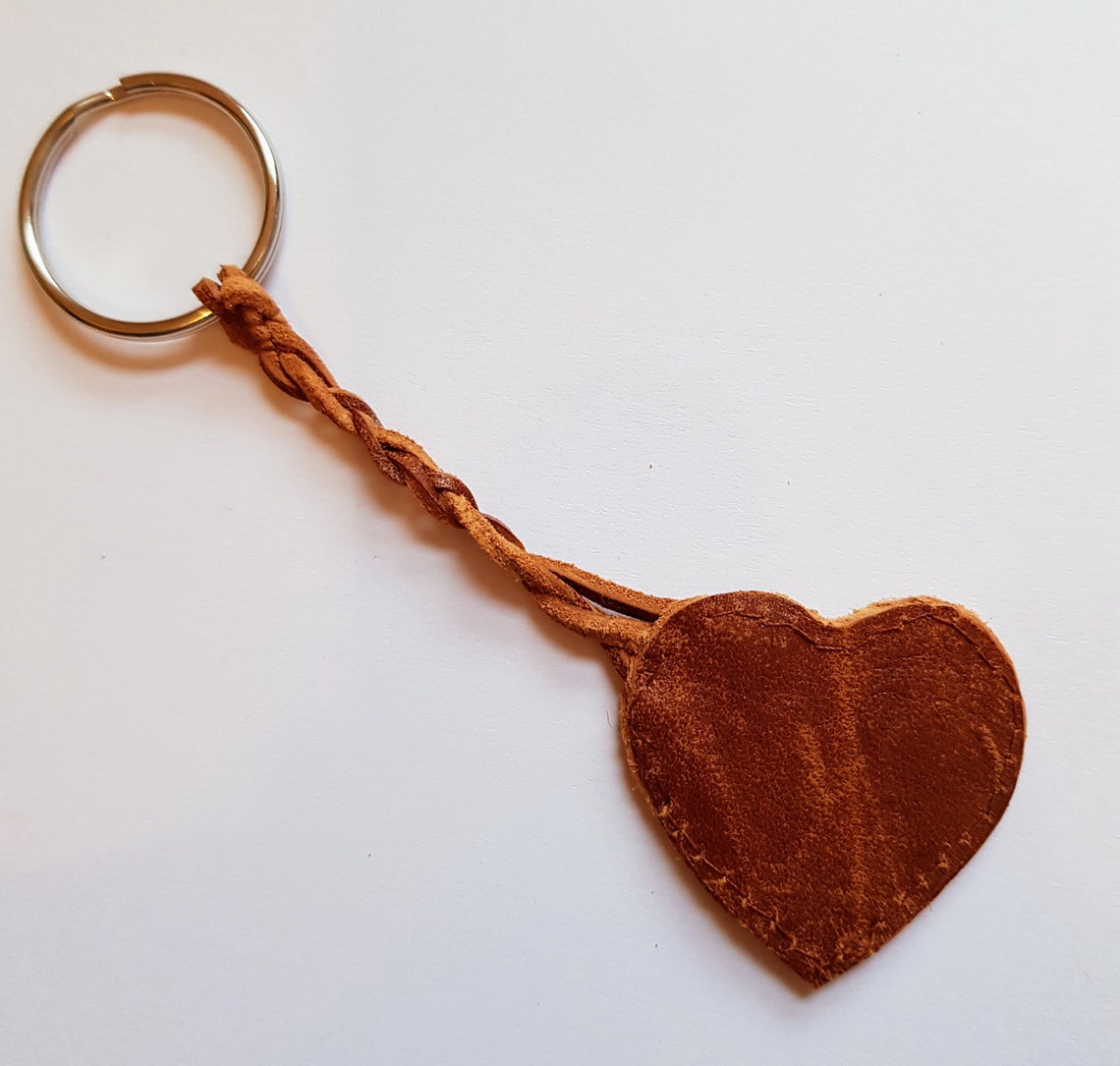 Leather heart key ring key chain - Etsy Italia