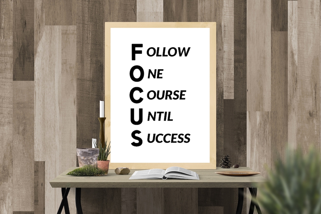 FOCUS, Printable Wall Art, Black and White, Printable Quotes ...
