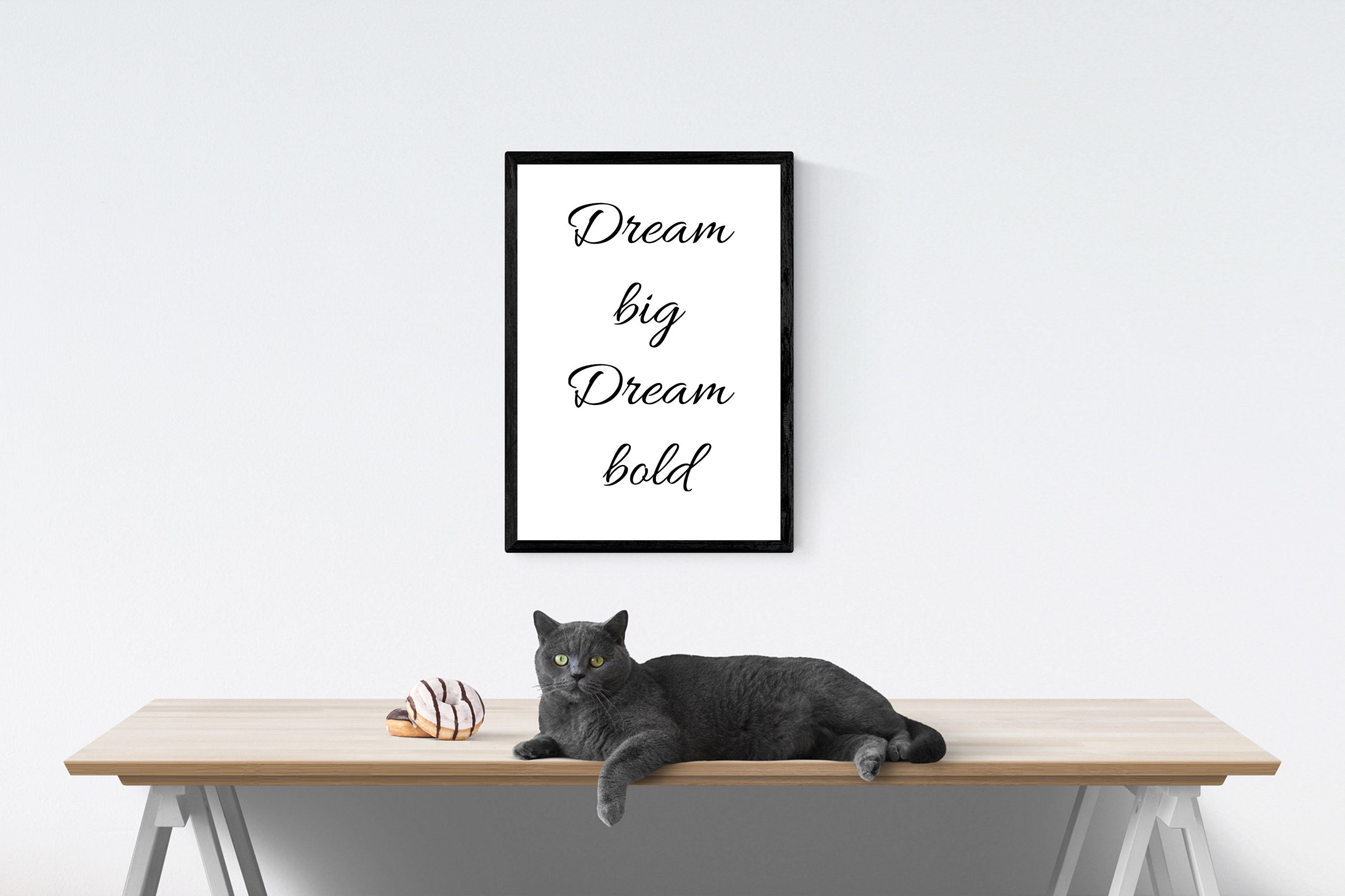 Dream Big Dream Bold, Printable Wall Art, Black and White, Printable ...